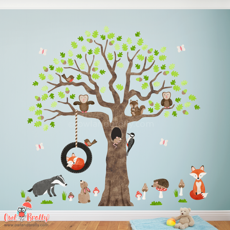 Woodland Animals Extras Wall Stickers Pack – Hill Top Tree Decal Range ...