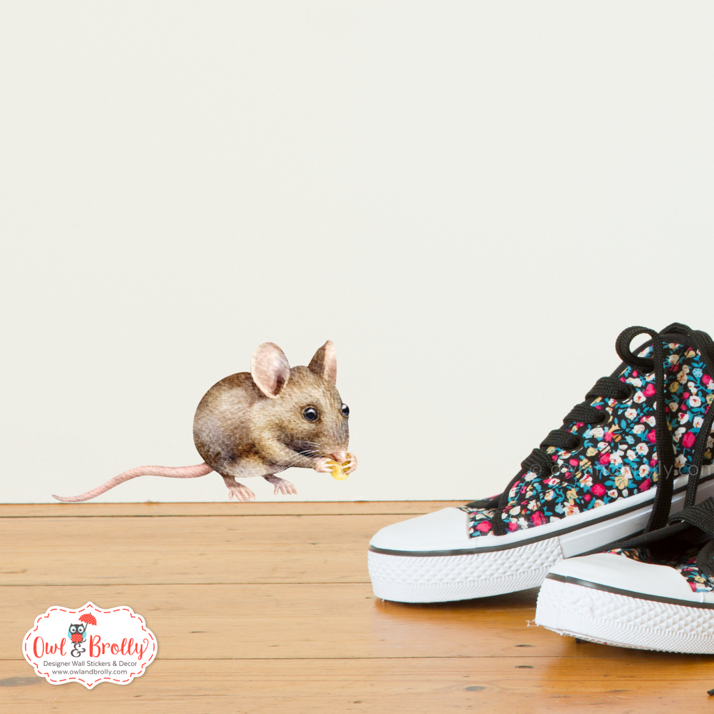 Watercolour Mouse Wall Sticker (Smaller Spaces collection) – Owl & Brolly