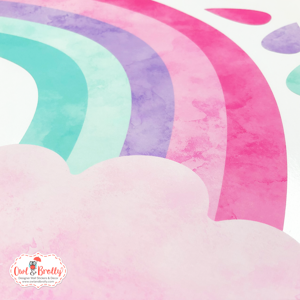 Small pastel rainbow wall sticker – Owl & Brolly