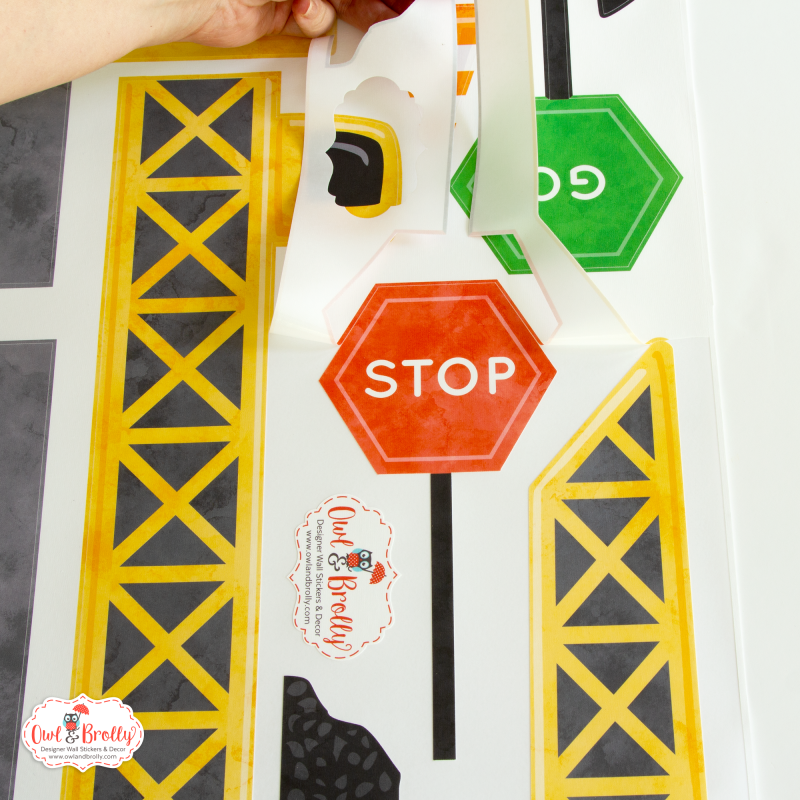 Construction Building Site Fabric Wall Stickers Decals Large Scene ...