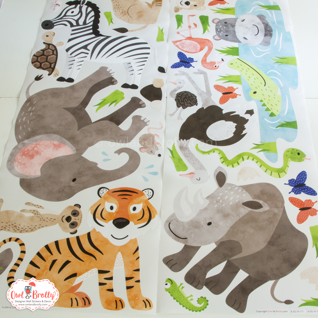 African Jungle Safari Fabric Wall Stickers (large) – Owl & Brolly
