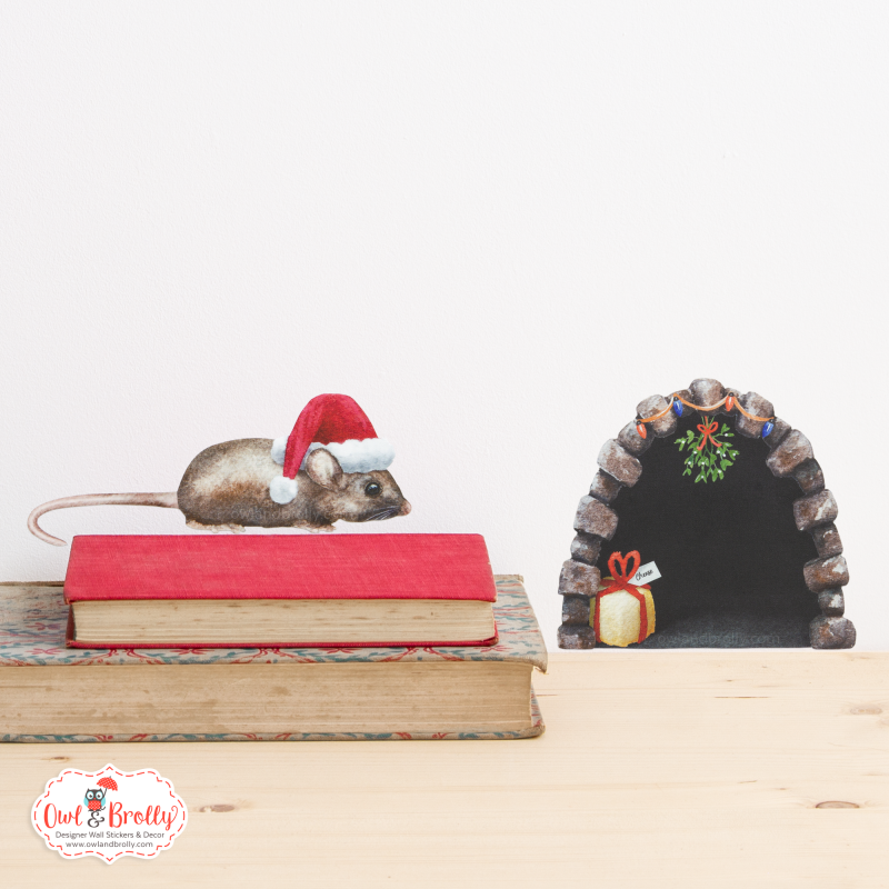 Watercolour Mouse Christmas Edition Wall Sticker (Smaller Spaces ...