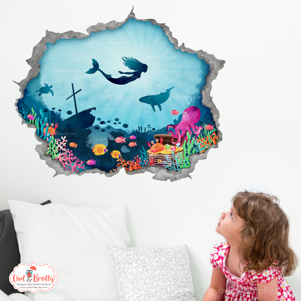 Underwater Wall Stickers – Owl & Brolly