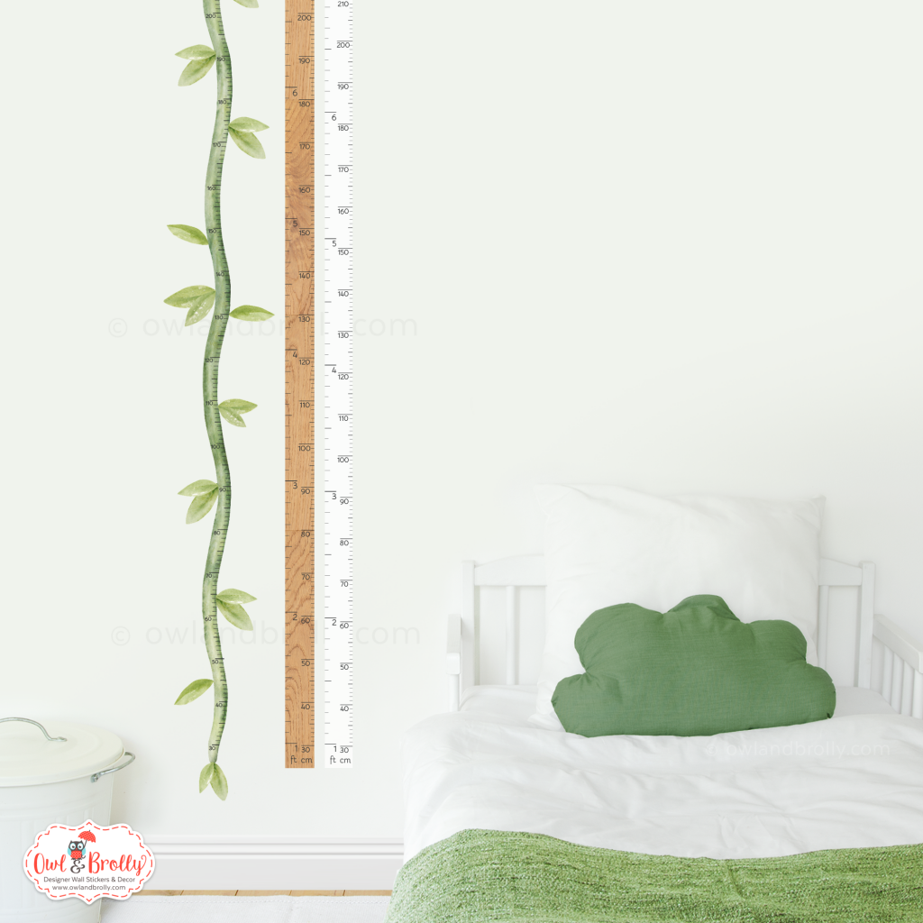 Simple Minimalist Height Chart Wall Stickers – 3 options – Owl & Brolly