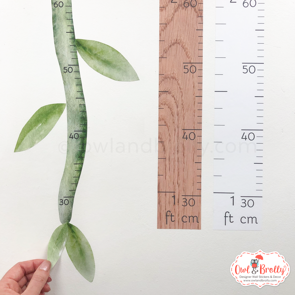 Simple Minimalist Height Chart Wall Stickers – 3 options – Owl & Brolly