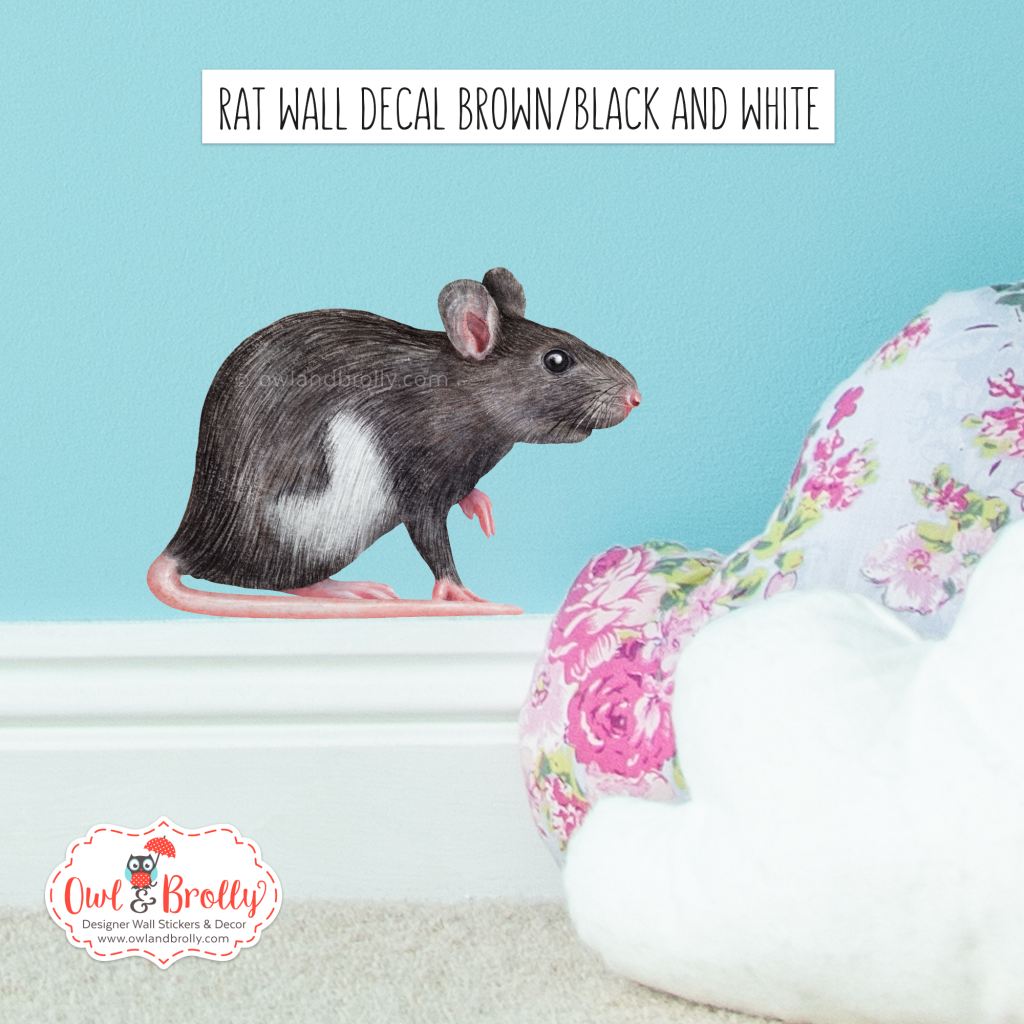 Watercolour Rat Wall Sticker (Smaller Spaces collection) Different ...