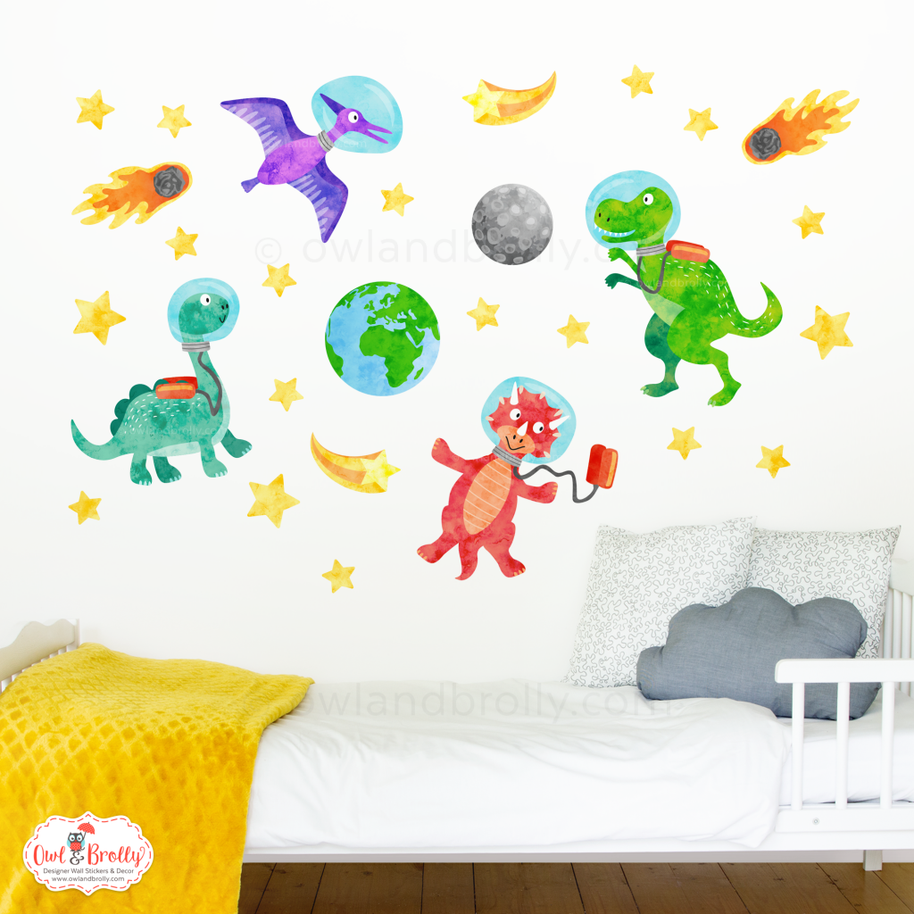 Space Themed Wall Stickers – Owl & Brolly