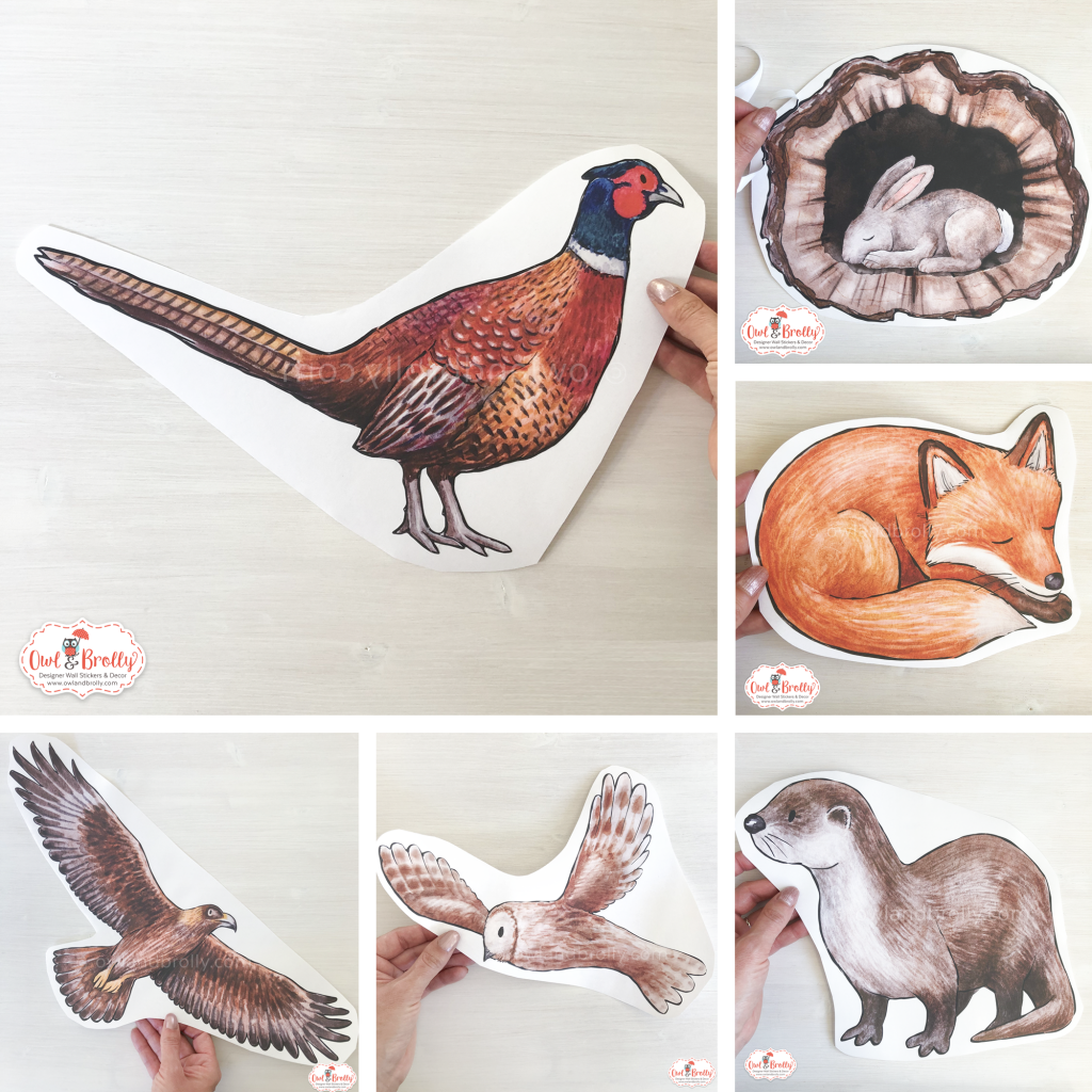 Woodland Animals Extras Wall Stickers Pack – Hill Top Tree Decal Range ...