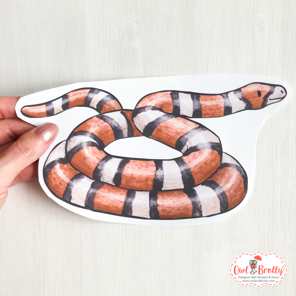 Watercolour Snake Wall Sticker (brown and black) – Owl & Brolly