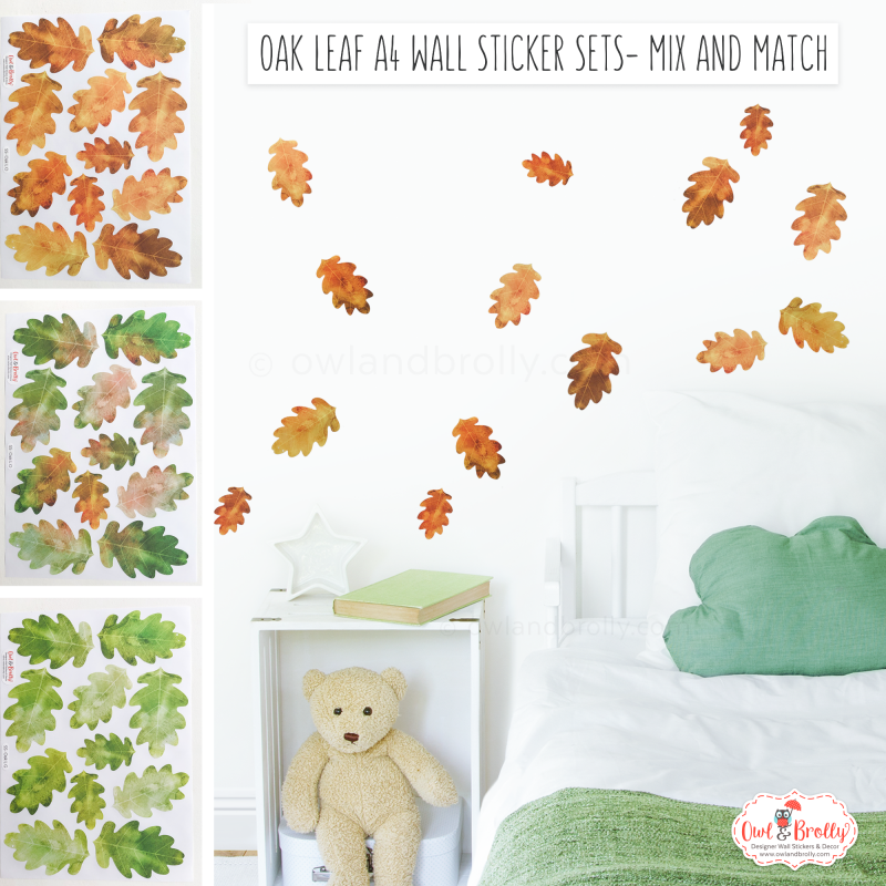 Leaf Wall Sticker Decals Watercolour Illustrated (smaller spaces ...
