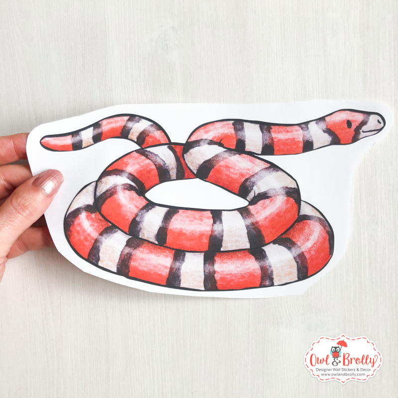 Watercolour Snake Wall Sticker (red and black) – Owl & Brolly