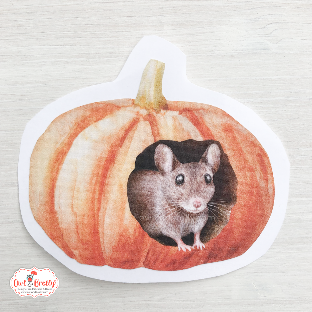 Watercolour Autumn Large mouse Selection Wall Sticker Set with 2 ...