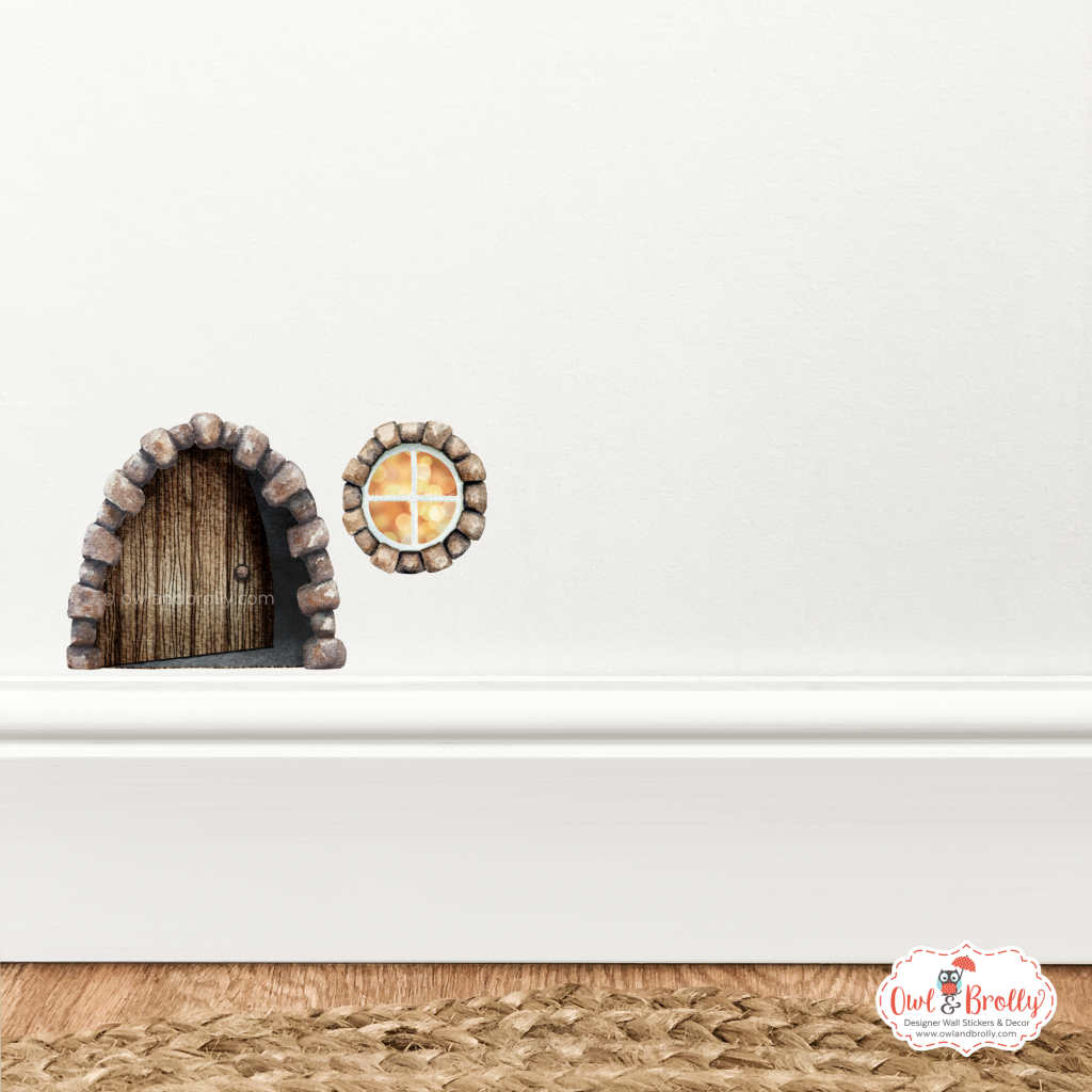Watercolour Christmas Mouse And Door Deluxe Wall Sticker Set – Owl & Brolly