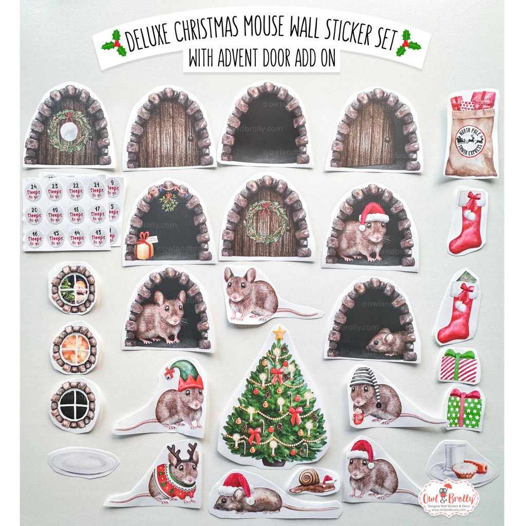 Christmas Wall Stickers – Owl & Brolly