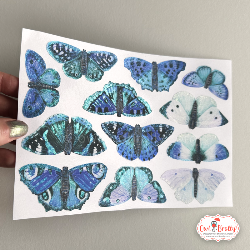 Watercolour Hand Shimmered British Butterfly Wall Decals (smaller ...